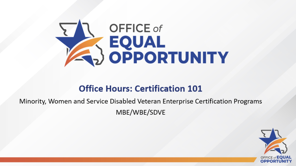 Supplier Certification Program Resources – Office of Equal Opportunity